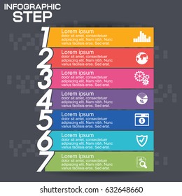 7 Steps Infographic Template Illustration High: เวกเตอร์สต็อก (ปลอดค่า ...