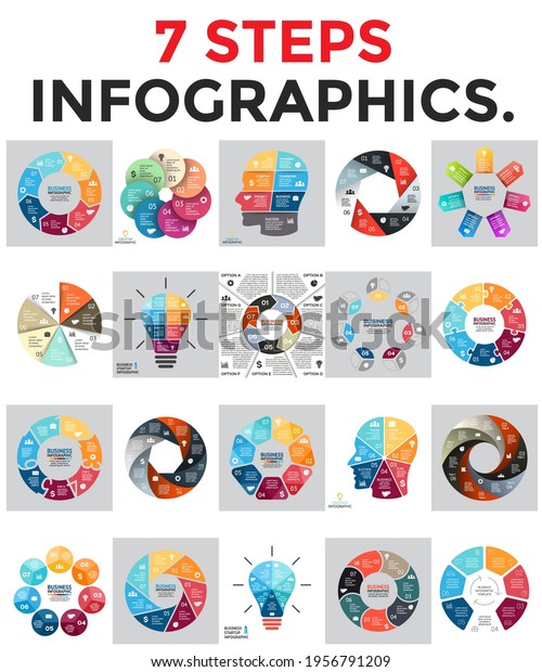 7 Steps Infographics Template Pictogram Stock Vector (Royalty Free ...
