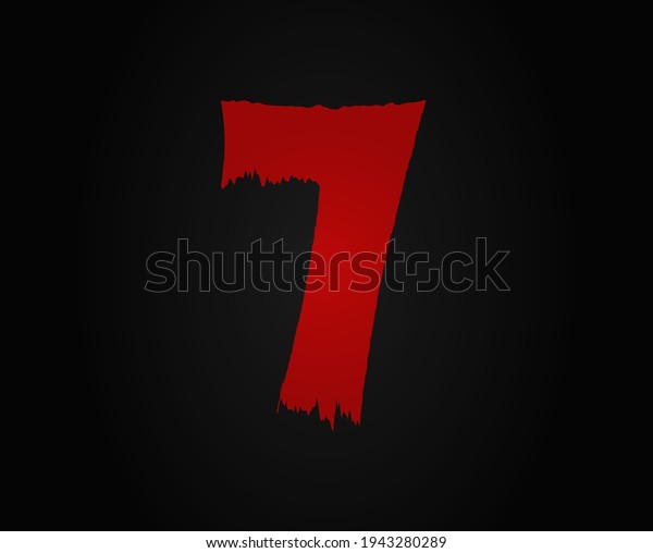 7 Vector Number Horror Bloody Scary Stock Vector (Royalty Free ...