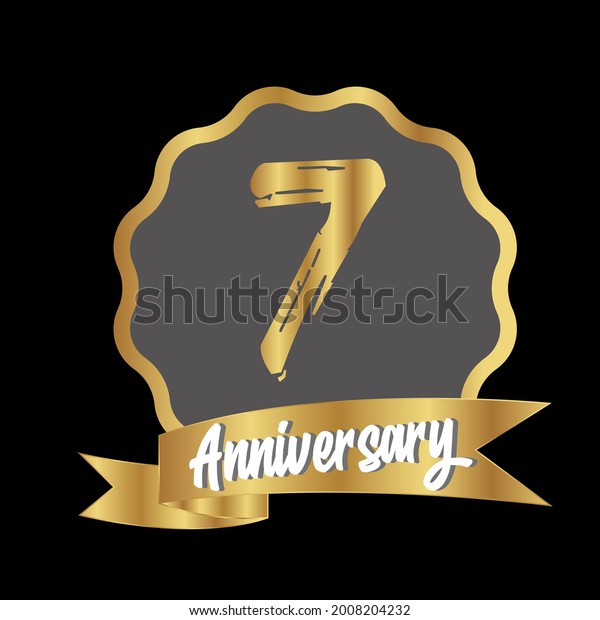 7 Year Anniversary Celebration Vector Design Stock Vector (Royalty Free ...