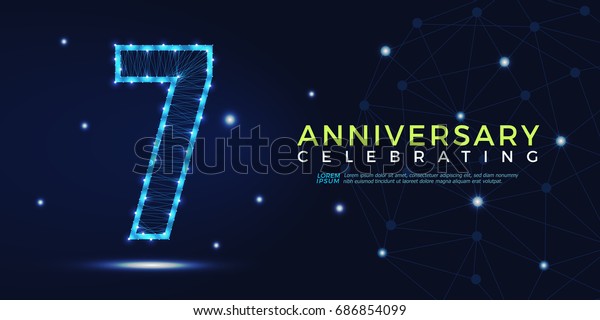 7 Years Anniversary Celebrating Numbers Vector Stock Vector (Royalty ...