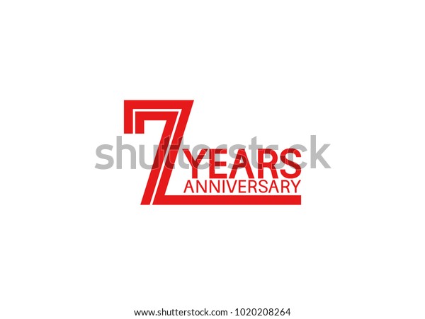 7 Years Anniversary Design Red Multiple Stock Vector (Royalty Free ...