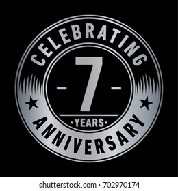 7 Years Anniversary Logo Vector Illustration Stock Vector (Royalty Free ...