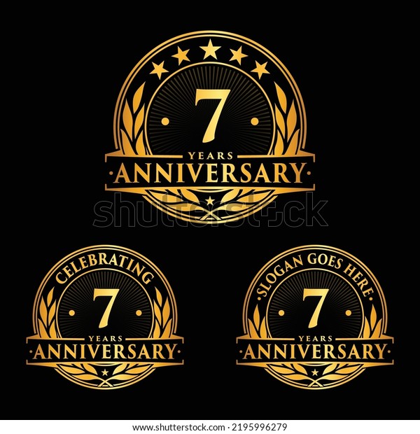 7 Years Anniversary Set 7th Celebration Stock Vector (Royalty Free ...
