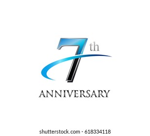 7 Years Anniversary Template Logo Swoosh Stock Vector (Royalty Free ...