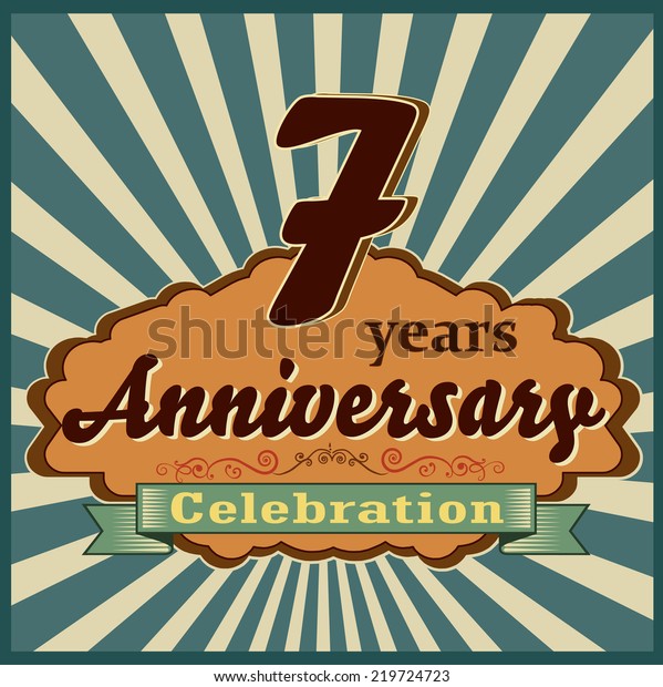 7 Years Celebration 7th Happy Anniversary Stock Vector (Royalty Free ...