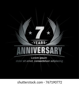 7 Years Design Template Anniversary Vector 스톡 벡터(로열티 프리) 767190772 ...