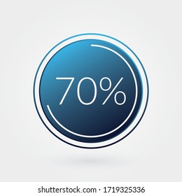 Vektor Stok 70 Percent Circle Chart Isolated Symbol (Tanpa Royalti ...