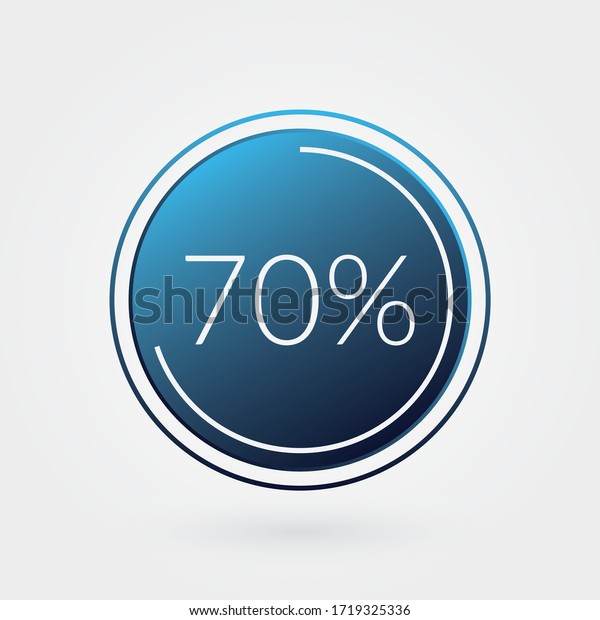 Vektor Stok 70 Percent Circle Chart Isolated Symbol (Tanpa Royalti ...