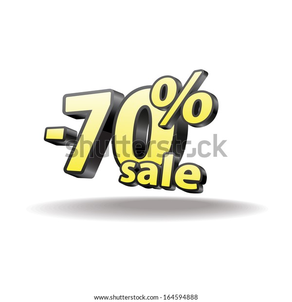 70 Percent Isolated Black Yellow Sale Stock Vector (Royalty Free ...
