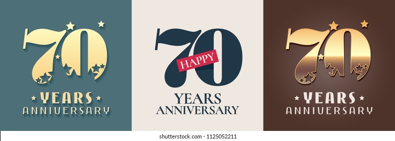 70 Years Anniversary Celebration Set Vector Stock Vector (Royalty Free ...