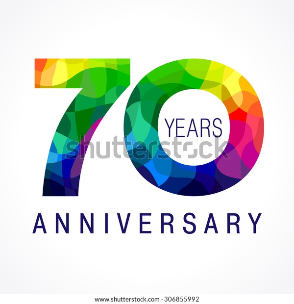 70 Years Old Celebrating Colored Logo Stock Vector (Royalty Free) 306855992