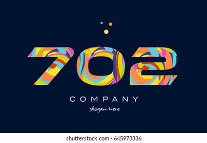 702 Number Digit Numeral Logo Colored Stock Vector (Royalty Free ...