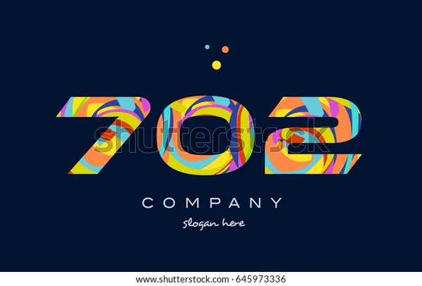 702 Number Digit Numeral Logo Colored Stock Vector (Royalty Free ...