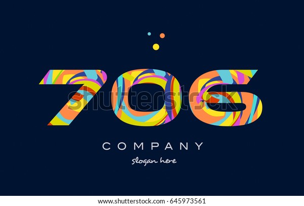 706 Number Digit Numeral Logo Colored Stock Vector (Royalty Free ...
