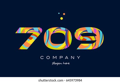 780 Number Digit Numeral Logo Colored: vector de stock (libre de ...