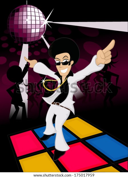 70s Male Disco Dancer Dancing On Stock Vector (Royalty Free) 175017959 ...