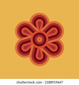 70s Retro Flower Clipart Elements Vector Stock Vector (Royalty Free ...
