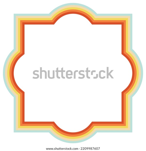 70s Style Retro Colors Frame Template Stock Vector (Royalty Free ...