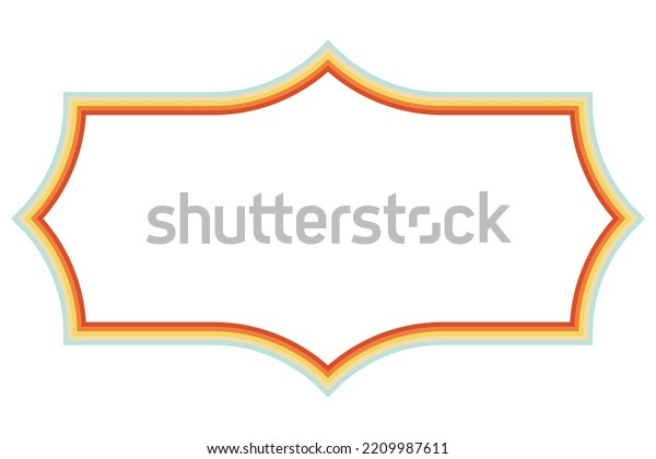 70s Style Retro Colors Frame Template Stock Vector (Royalty Free ...
