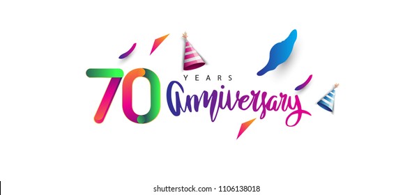 70th Anniversary Celebration Logotype Anniversary Calligraphy Stock ...