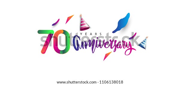 70th Anniversary Celebration Logotype Anniversary Calligraphy Stock ...