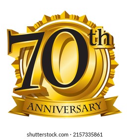 70th Anniversary Golden Logo Vector Stock Vector (Royalty Free ...