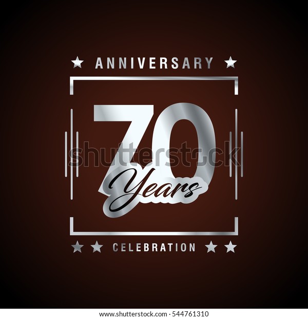 70th Silver Anniversary Logo Laurel Wreath Stock Vector (Royalty Free ...