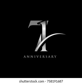 71 Anniversary Elegance Silver Chrome Logo: เวกเตอร์สต็อก (ปลอดค่า ...