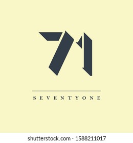 71 Number Shadow Letter Design Logo Stock Vector (Royalty Free) 1588211017