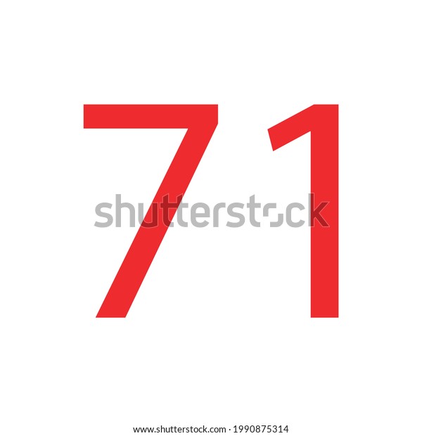 71 Number Simple Clip Art Vector Stock Vector (Royalty Free) 1990875314 ...