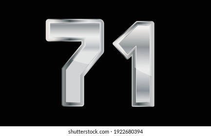Chrome Symbols Shiny Number 7 Vector Stock Vector (Royalty Free) 395469439