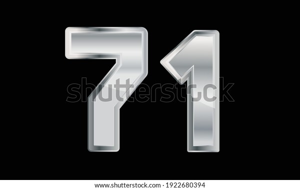 71 Silver Elegant Modern 3d Number Stock Vector (Royalty Free ...