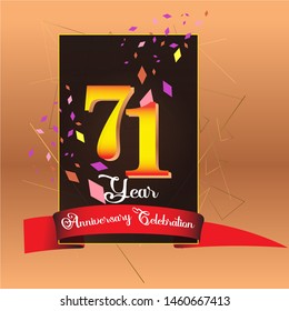 71 Year Anniversary Celebration Vector Template Stock Vector (Royalty ...