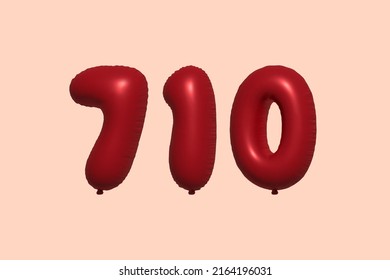710 3d Number Balloon Made Realistic Stock Vector (Royalty Free ...