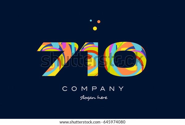 710 Number Digit Numeral Logo Colored Stock Vector (Royalty Free) 645974080