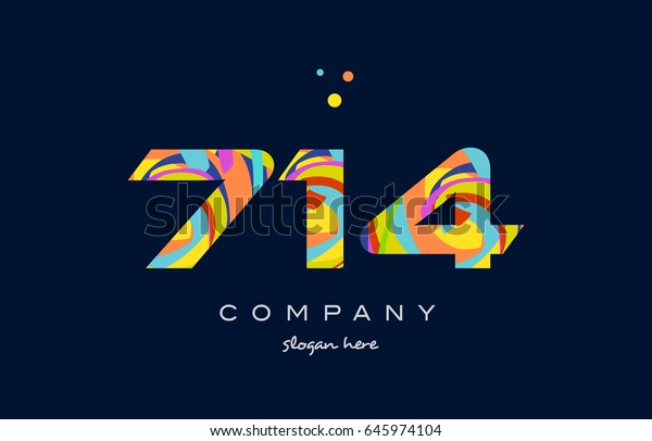 714 Number Digit Numeral Logo Colored Stock Vector (Royalty Free ...