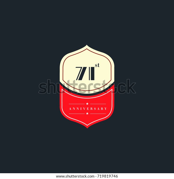 71st Anniversary Logo Boundary Design Template Stock Vector (Royalty ...