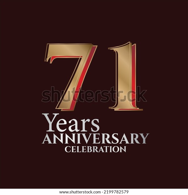 71th Years Anniversary Logo Gold Red Stock Vector (Royalty Free ...