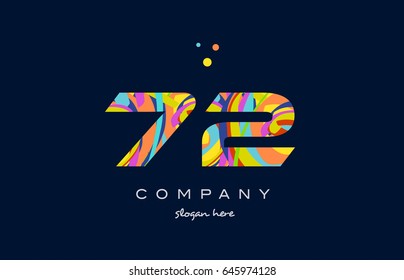 72 Number Digit Numeral Logo Colored Stock Vector (Royalty Free ...