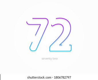 72 Number Outline Stroke Gradient Font Stock Vector (Royalty Free ...