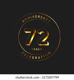 72 Years Anniversary Celebration Vector Design Stock Vector (Royalty ...