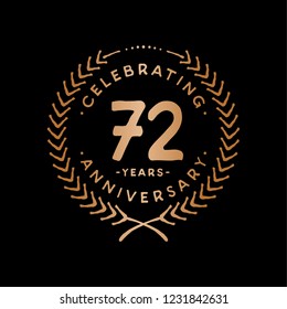 72 Years Design Template 72nd Vector Stock Vector (Royalty Free ...