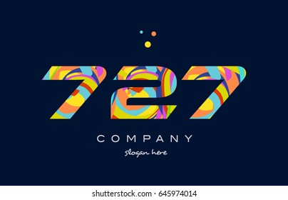 727 Number Digit Numeral Logo Colored Stock Vector (Royalty Free) 645974014