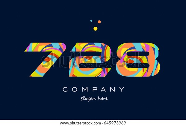 728 Number Digit Numeral Logo Colored Stock Vector (Royalty Free ...
