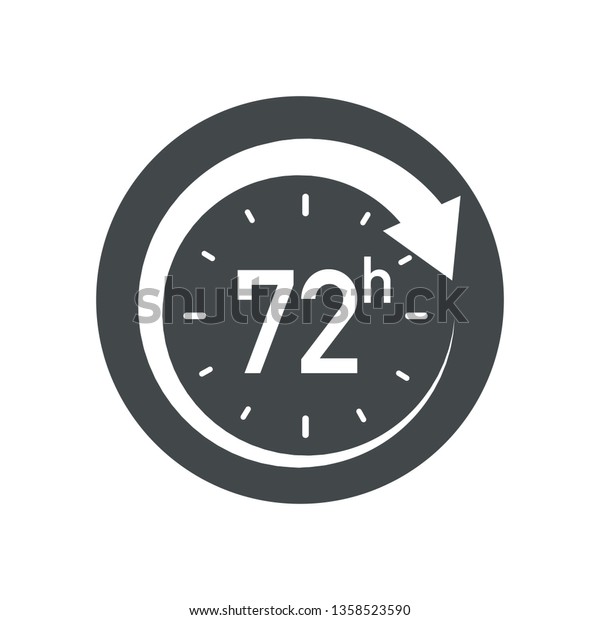 72h Icon Flat Vector Illustration Black Stock Vector (Royalty Free ...