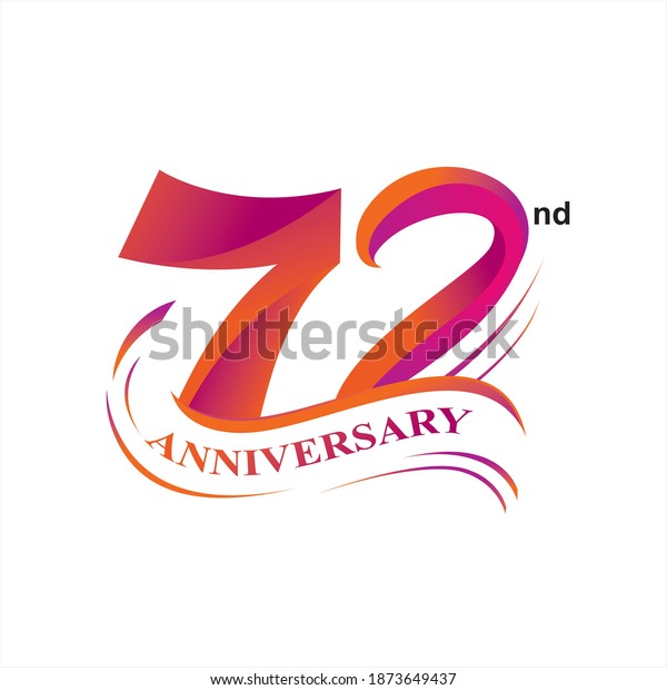 72nd Anniversary Logo Vector Design Stock Vector (Royalty Free ...