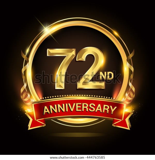 72nd Golden Anniversary Logo Ring Red Stock Vector (Royalty Free) 444763585