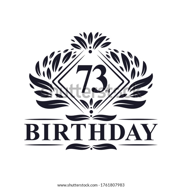 Logo de cumpleaños de 73 años, celebración de cumpleaños número 73.