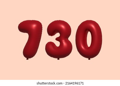 730 3d Number Balloon Made Realistic Stock Vector (Royalty Free ...